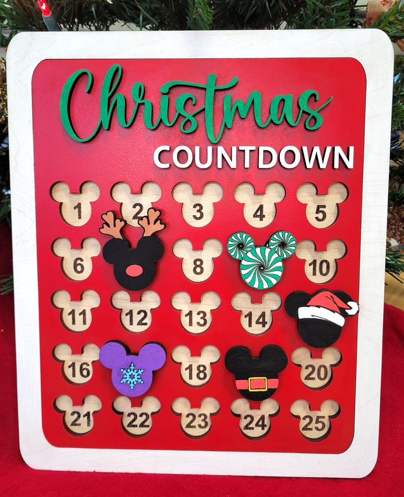 Christmas Countdown Sign Family Count Down Holiday Countdown - Etsy
