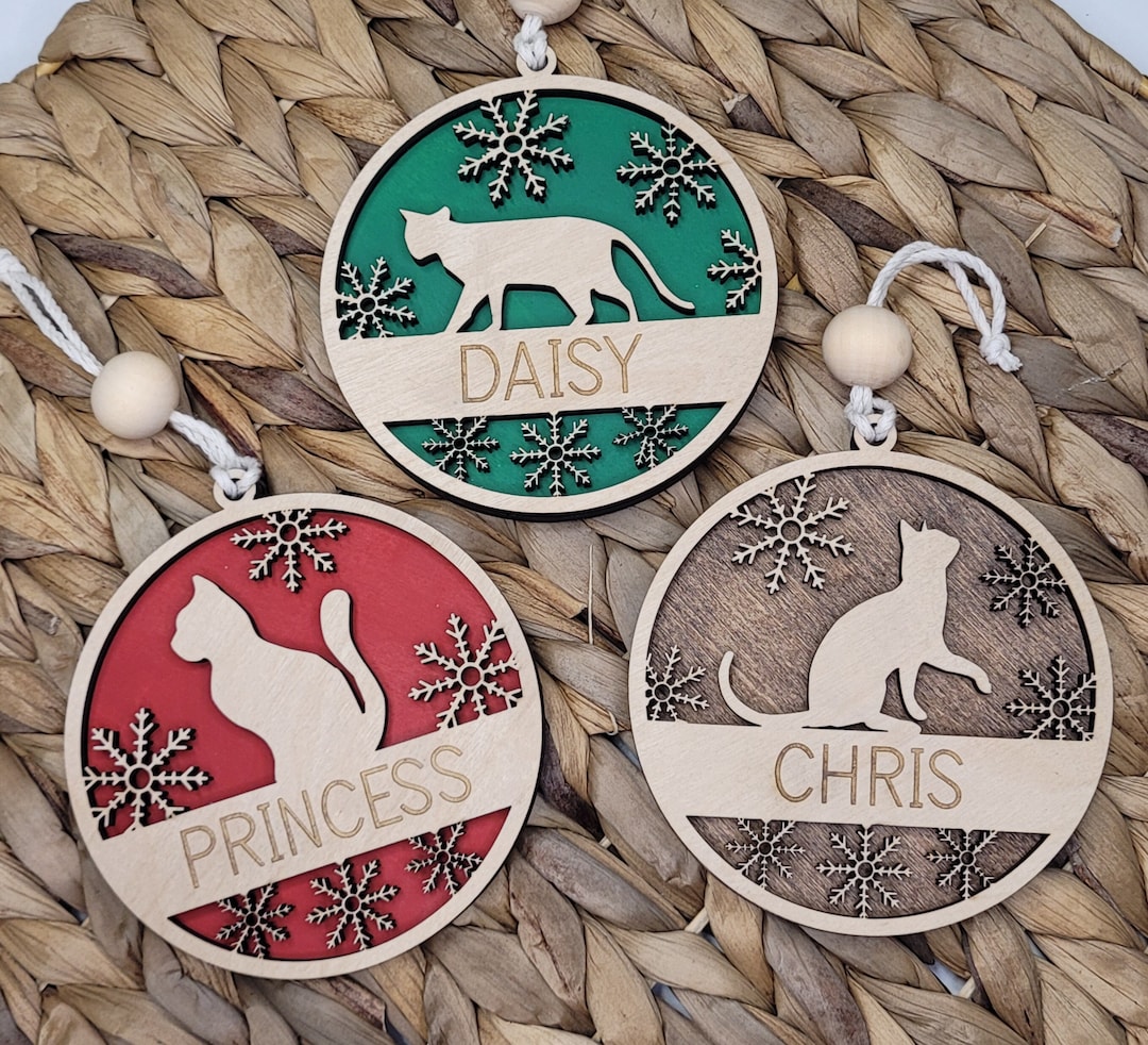 Cat Christmas Ornament, Personalized Cat Kitten Ornament, Kittens First ...