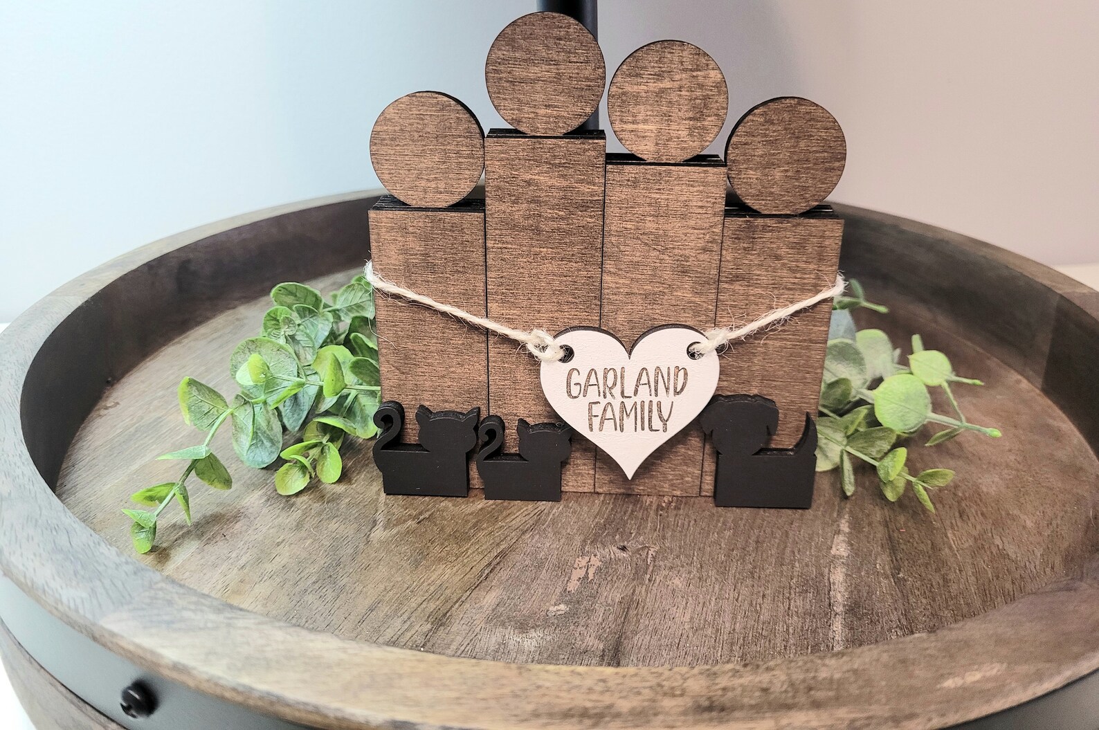 Wooden Family Block Family Figures Tiered Tray Decor Shelf - Etsy