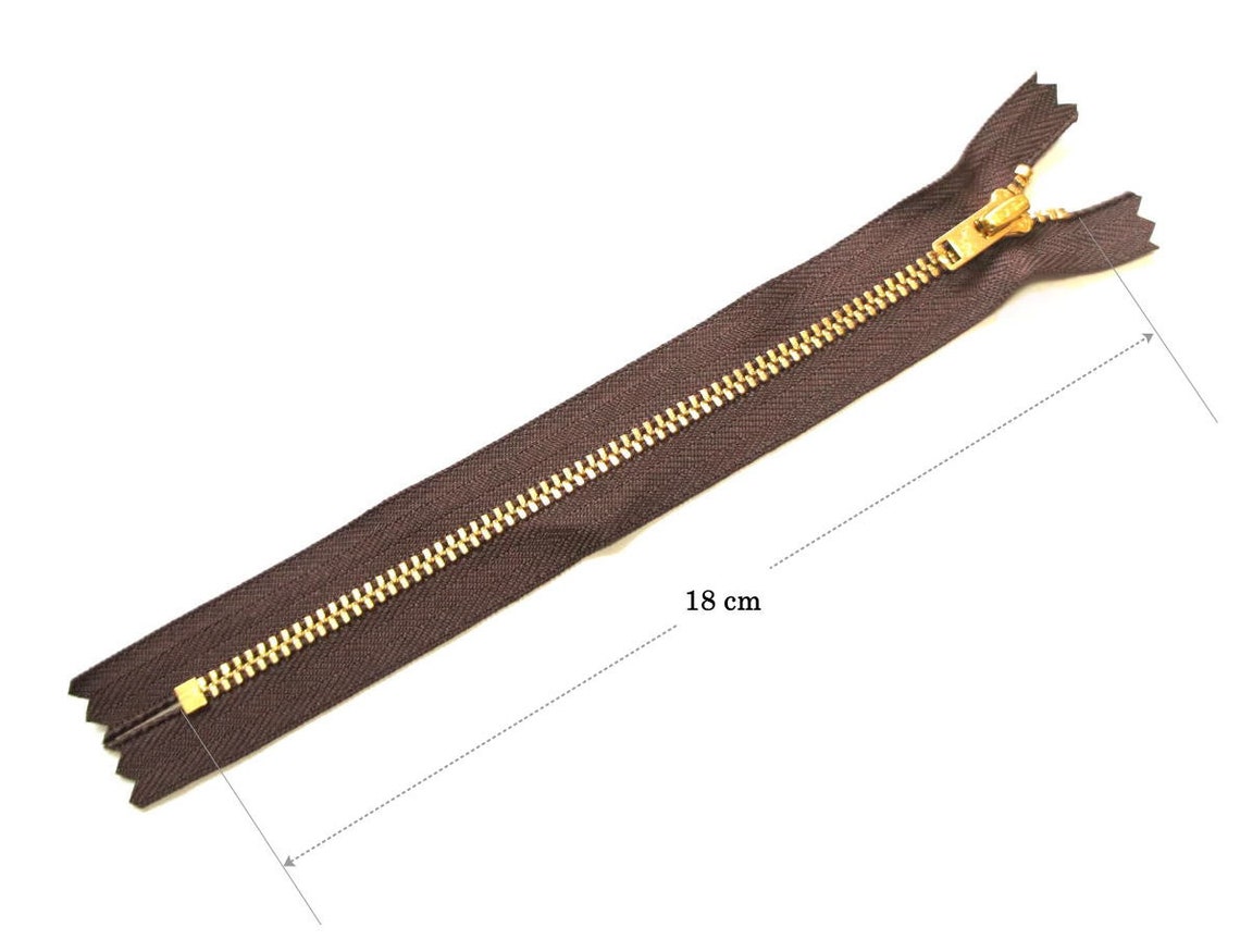 Vintage Talon Zipper 1950s Reproduction Brown Cotton X Brass Zip 18cm ...