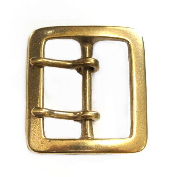Brass Square Buckle Solid Single Double Prong Garrison | Etsy