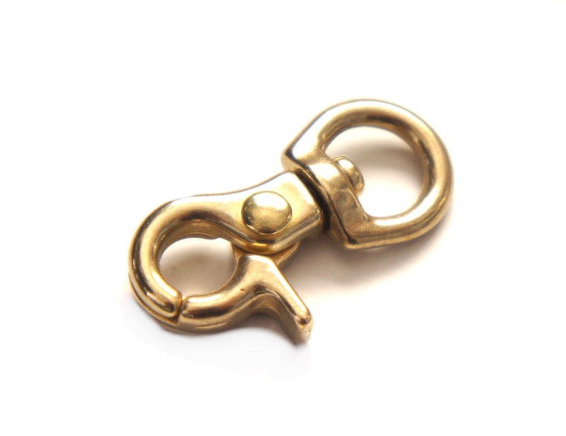 Japanese Original Design Brass Swivel Lever Clasp Spring Key Hook Chain ...