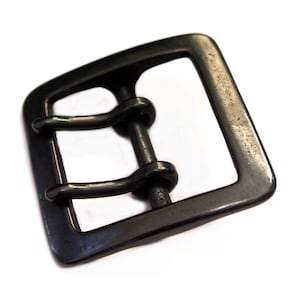 Matte Black Brass Square Buckle Solid Single Double Prong Garrison ...