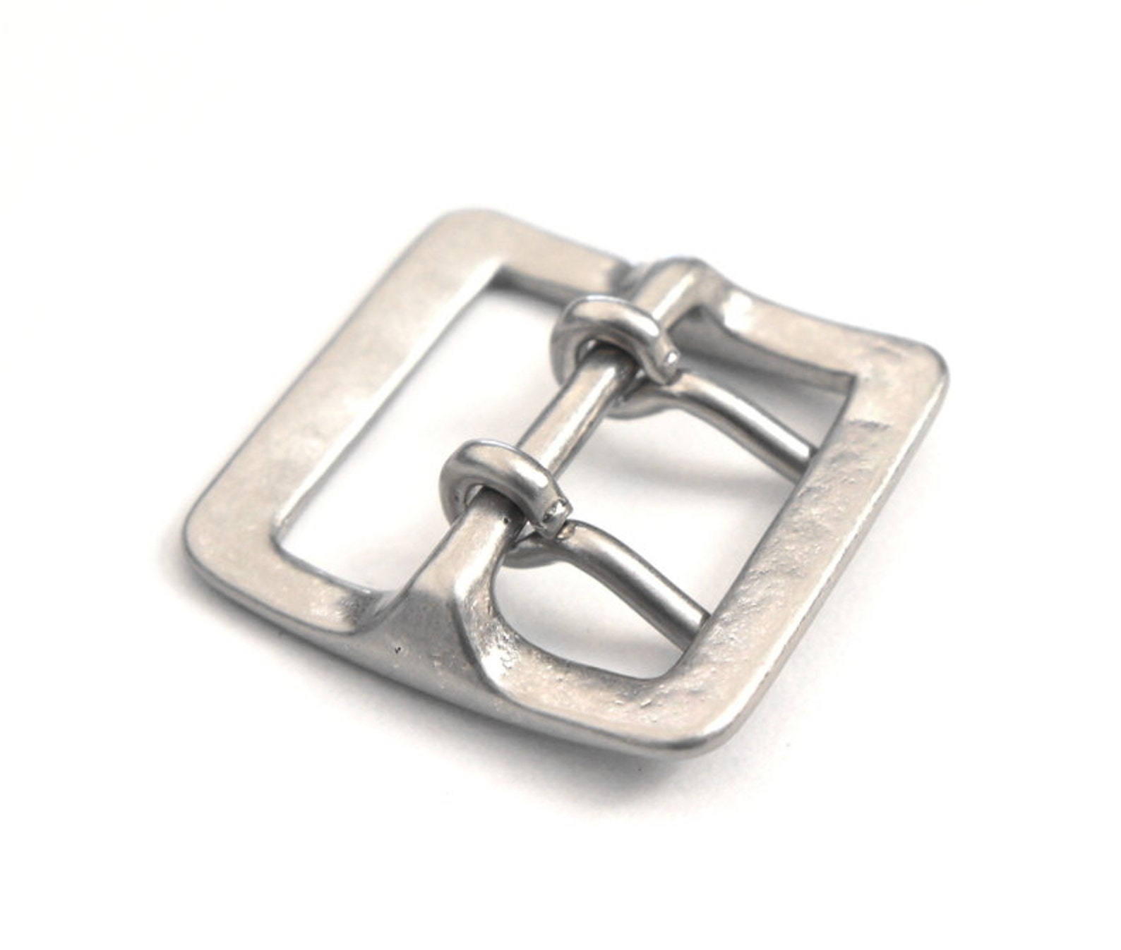 Matte Silver Brass Square Buckle Solid Single Double Prong | Etsy