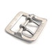 Matte Silver Brass Square Buckle Solid Single Double Prong Garrison ...