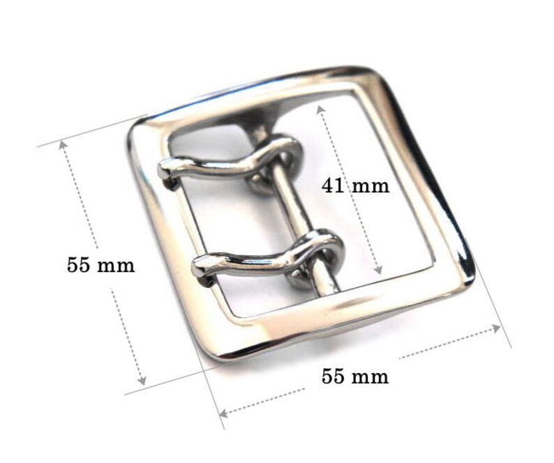 Nickel Silver Brass Square Buckle Solid Double Prong Garrison - Etsy