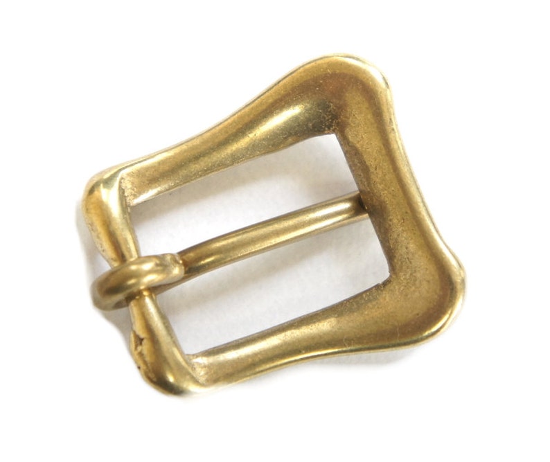 Small Mini Brass Deco Buckle Solid Custom Leather Belt 15mm Width ...