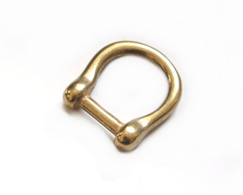 Solid Brass Horseshoe D Ring Key Chain Made in Japan Quality Leather ...