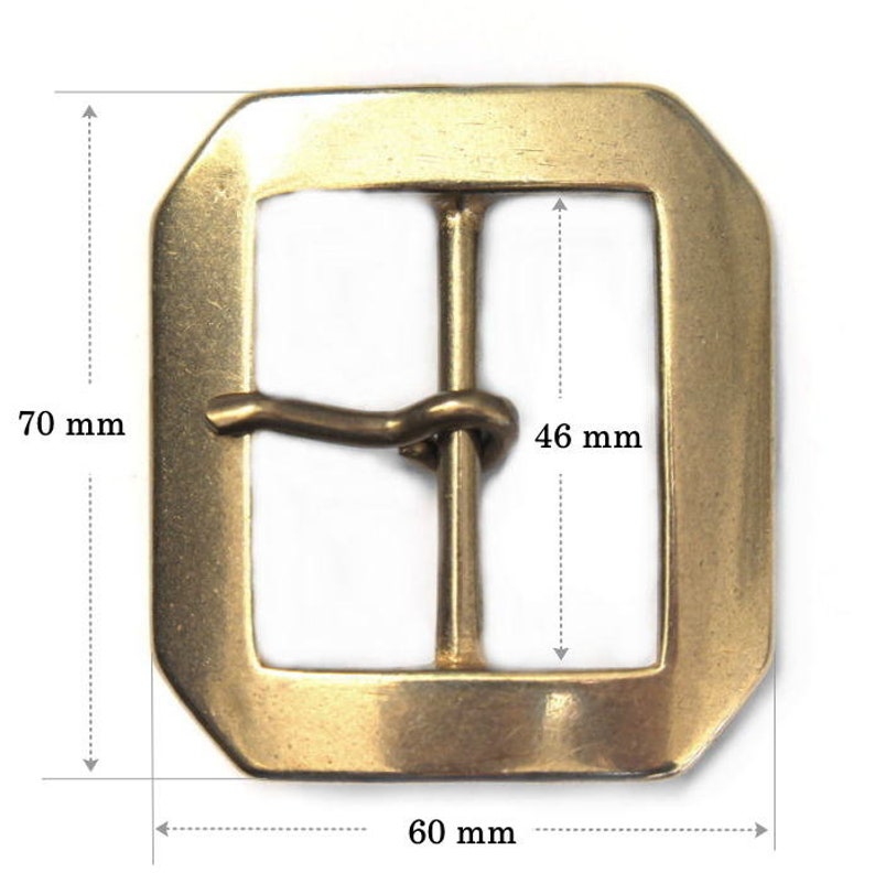 Brass Octagon Buckle Solid Single Prong Garrison Leather Belt 45mm ...