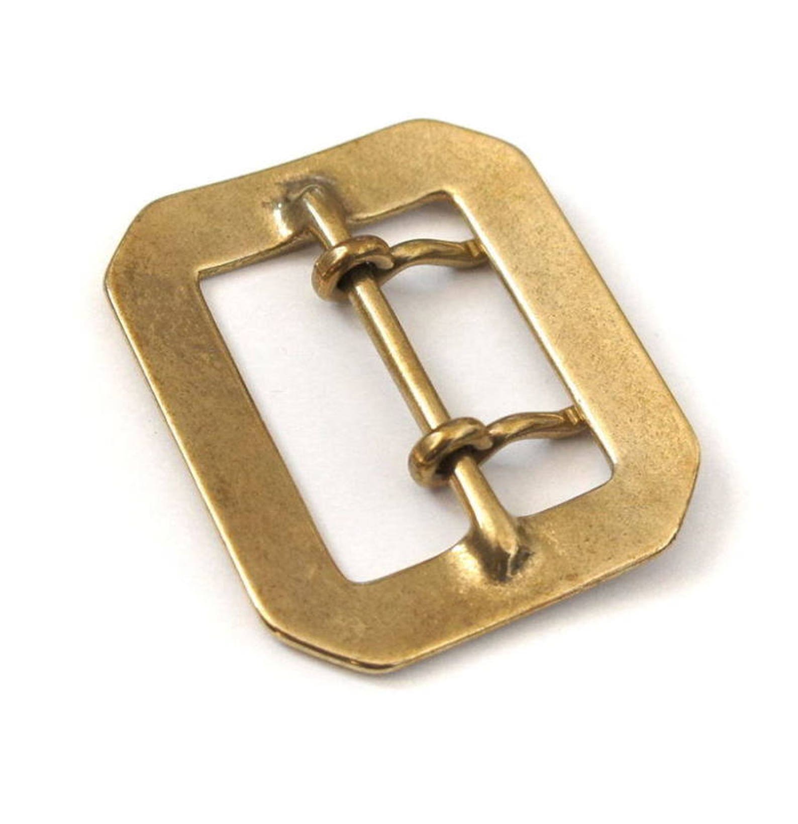 Brass Octagon Buckle Solid Double Prong Garrison Leather Belt - Etsy