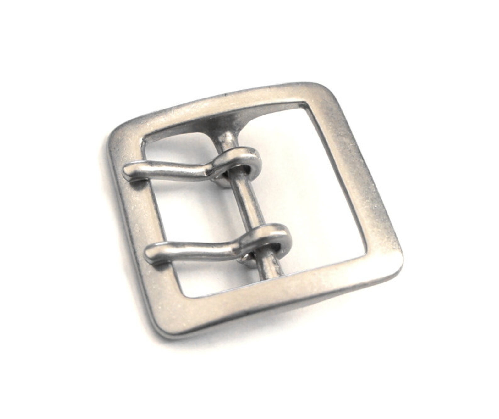 Matte Silver Brass Square Buckle Solid Single Double Prong | Etsy