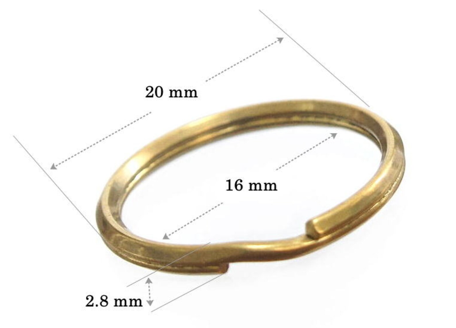 19mm Wire Split Key Ring Brass Chain Made in Japan Quality Leather ...