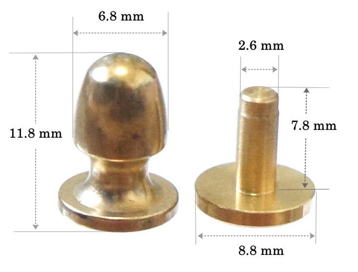 1 Set Japanese Original Design 6.8mm Long Solid Brass Button - Etsy
