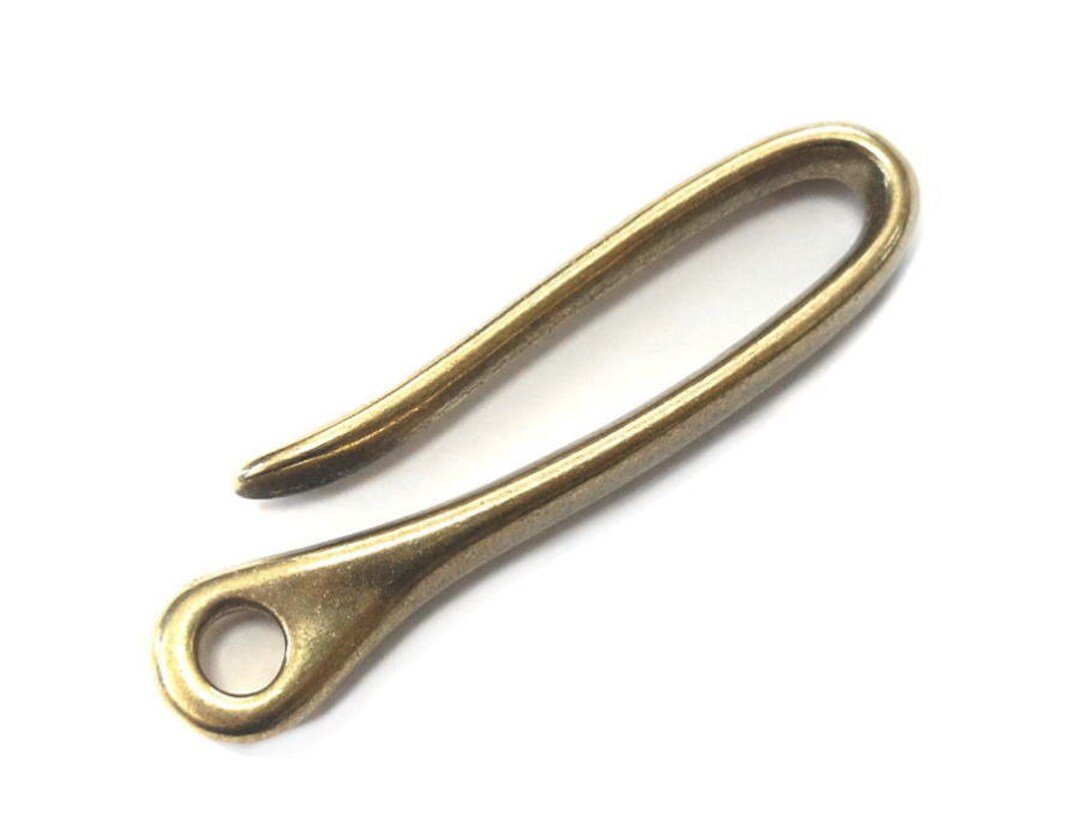 Japanese Original Design Solid Brass Fishhook Style Key Hook Chain Made ...