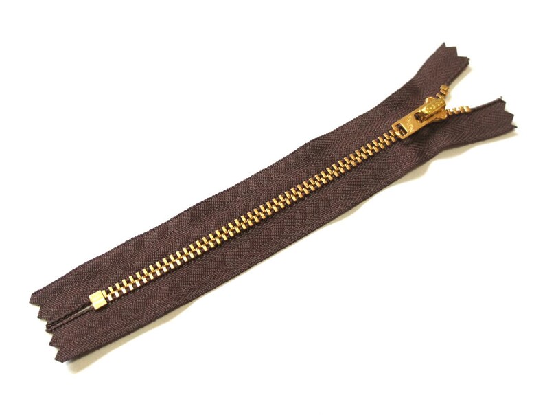 Vintage Talon Zipper 1950s Reproduction Brown Cotton X Brass Zip 14cm ...