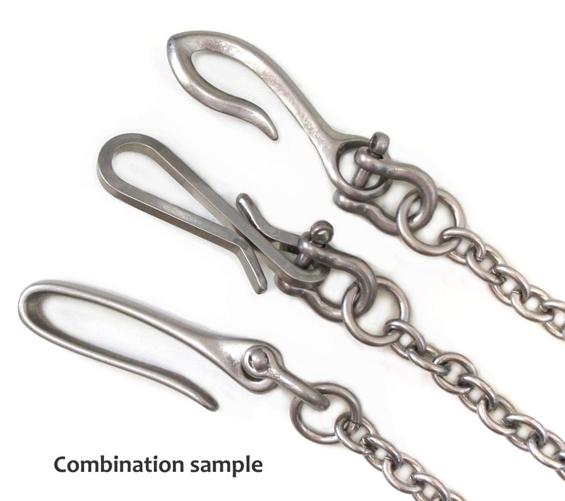 Brass Matte Silver Oval Safety Wallet Chain 35cm 40cm 45cm Made in ...