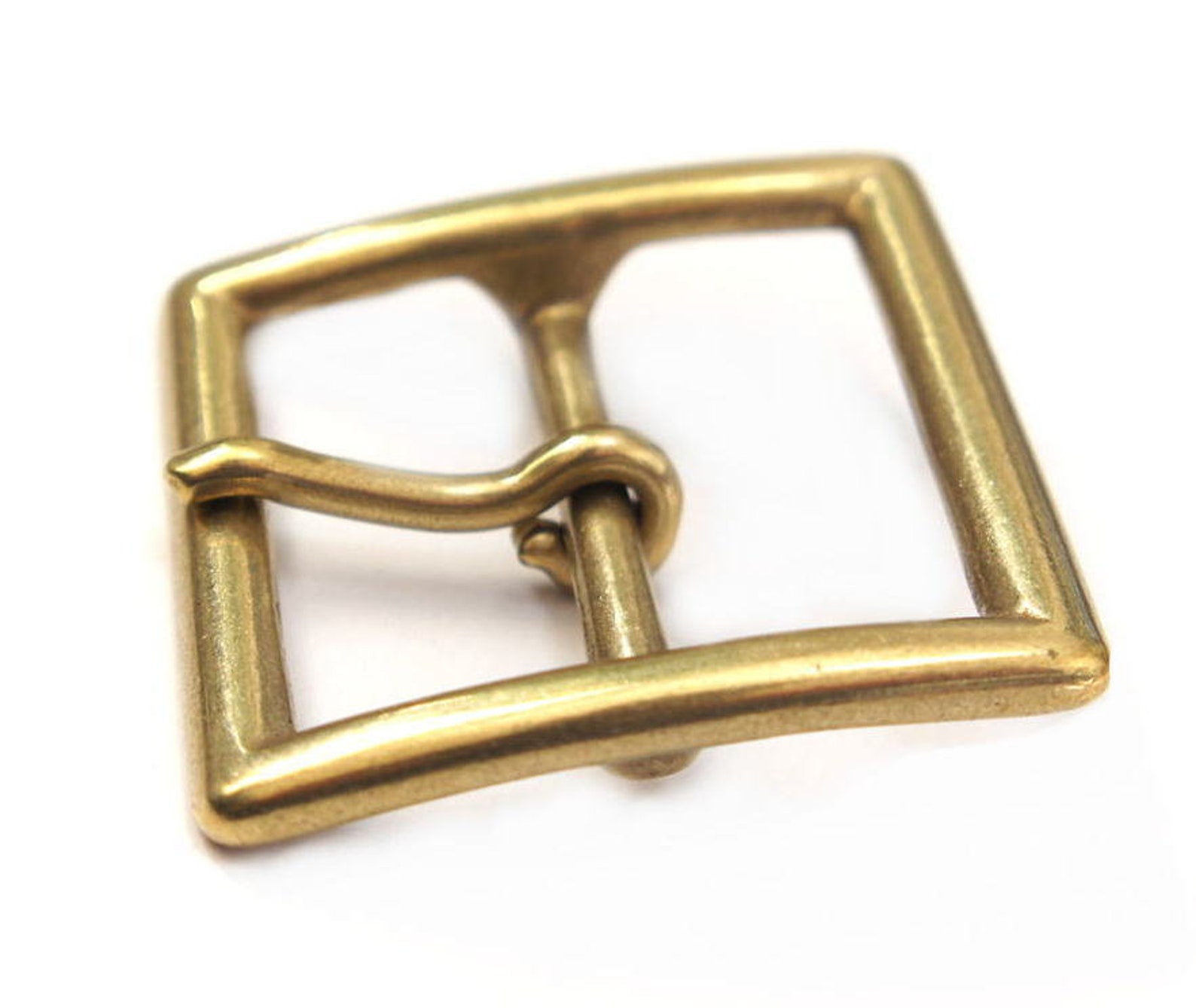 Brass Square Buckle Solid Single Prong Garrison Military - Etsy