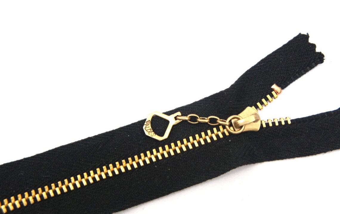Vintage Waldes Zipper 1950s Reproduction Black Cotton X Brass - Etsy
