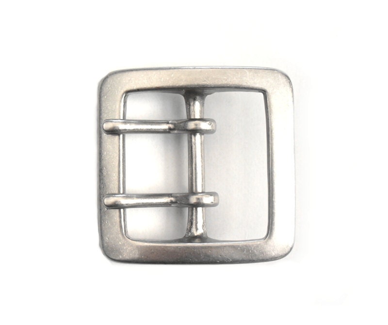 Matte Silver Brass Square Buckle Solid Single Double Prong | Etsy