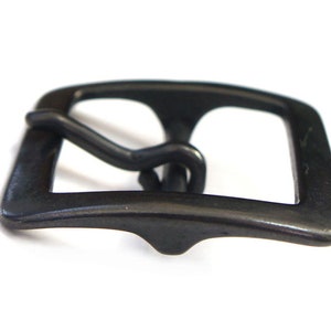 Matte Black Brass Square Buckle Solid Single Double Prong Garrison ...