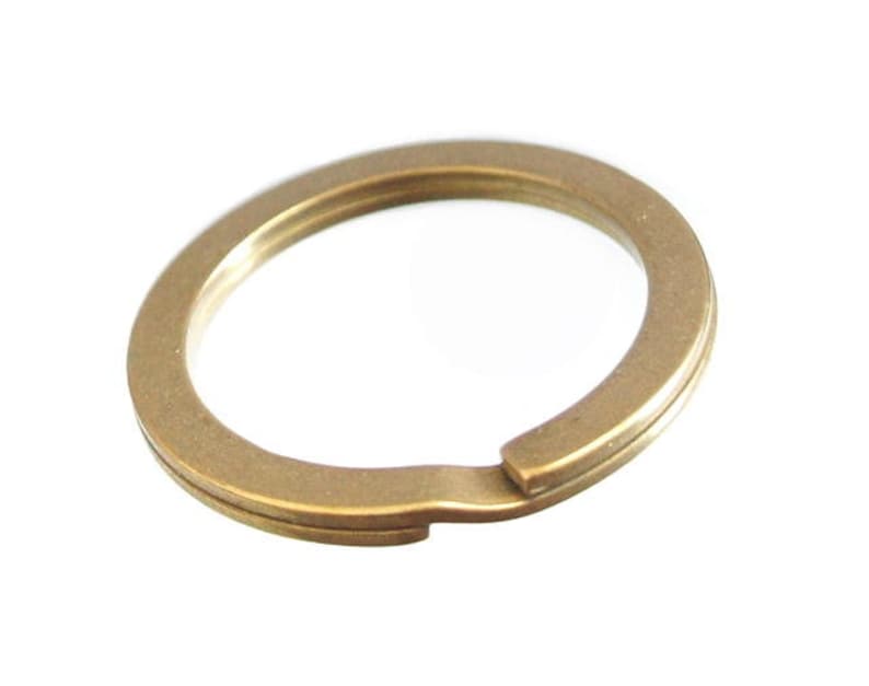 31mm Flat Split Key Ring Brass Chain Made in Japan Quality Leather ...