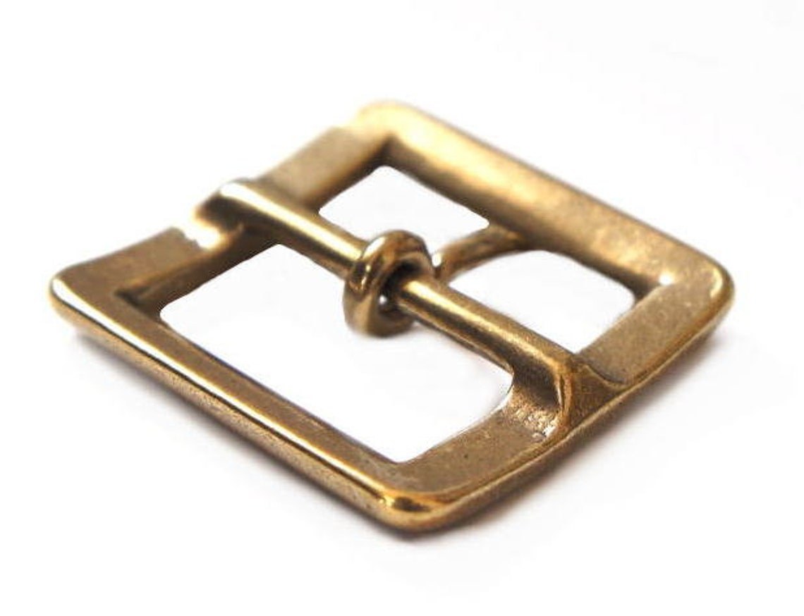 Brass Square Buckle Solid Single Double Prong Garrison Leather - Etsy