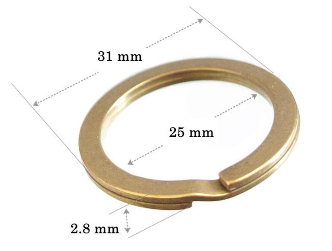 31mm Flat Split Key Ring Brass Chain Made in Japan Quality - Etsy