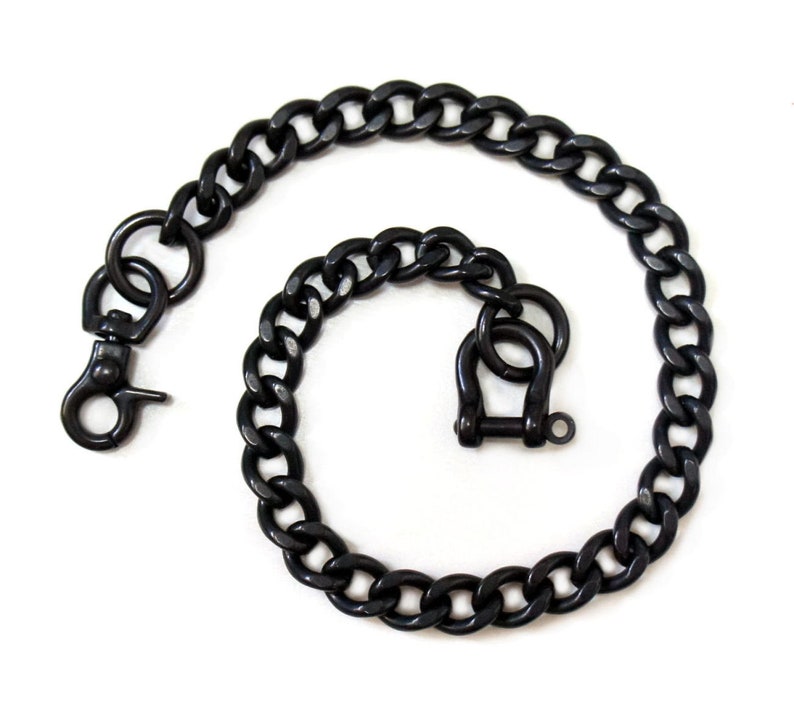 Matte Black Brass Flat Cut Safety Wallet Chain 35cm 40cm 45cm - Etsy
