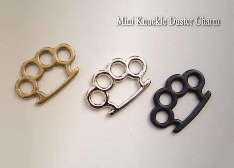 Japanese Original Design ( Small ) Brass Black Knuckle Duster Charm ...