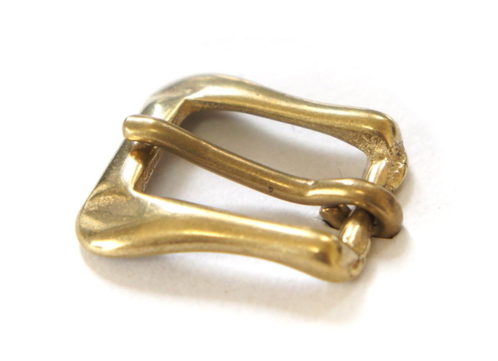 Small Mini Brass Deco Buckle Solid Custom Leather Belt 15mm Width ...