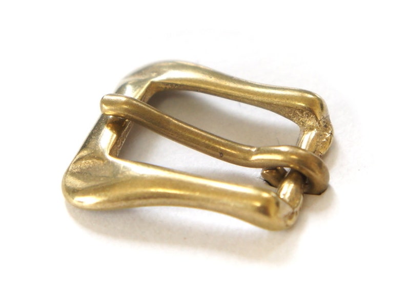 Small Mini Brass Deco Buckle Solid Custom Leather Belt 15mm Width ...