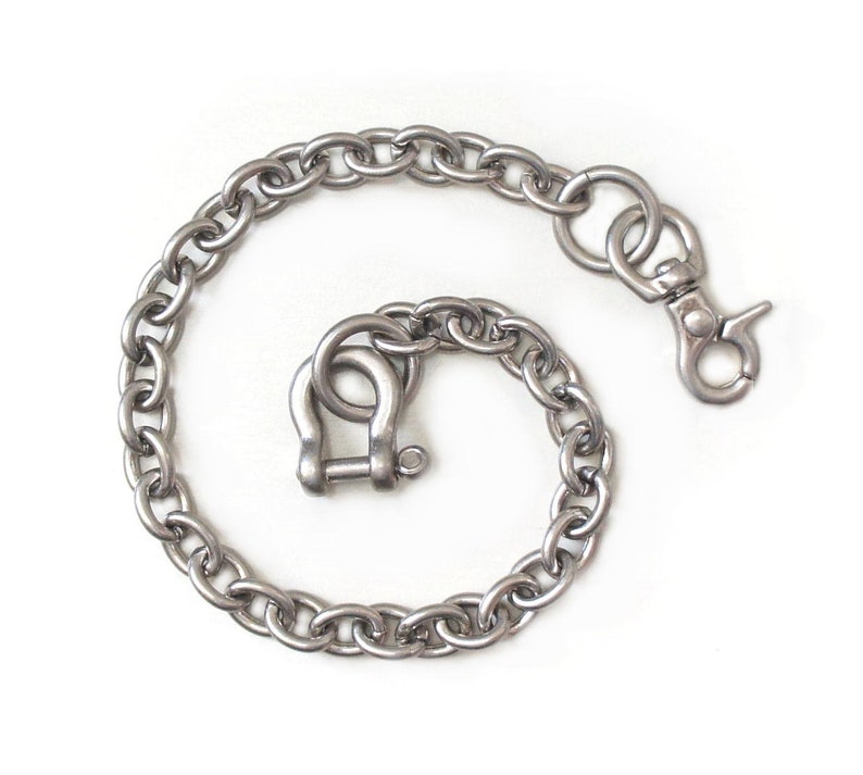 Brass Matte Silver Oval Safety Wallet Chain 35cm 40cm 45cm Made in ...