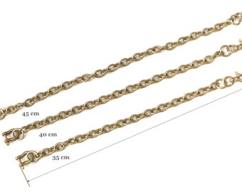 Brass Black Oval Safety Wallet Chain 35cm 40cm 45cm Made in | Etsy