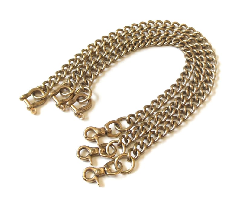 Brass Smooth Shape Safety Wallet Chain 35cm 40cm 45cm Made in - Etsy