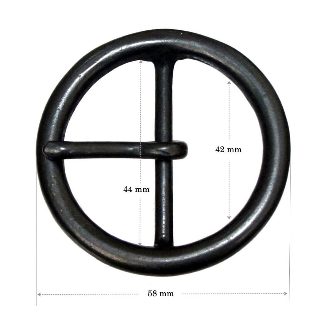 Brass Matte Black Circle Buckle Solid Custom Leather Belt 40 | Etsy