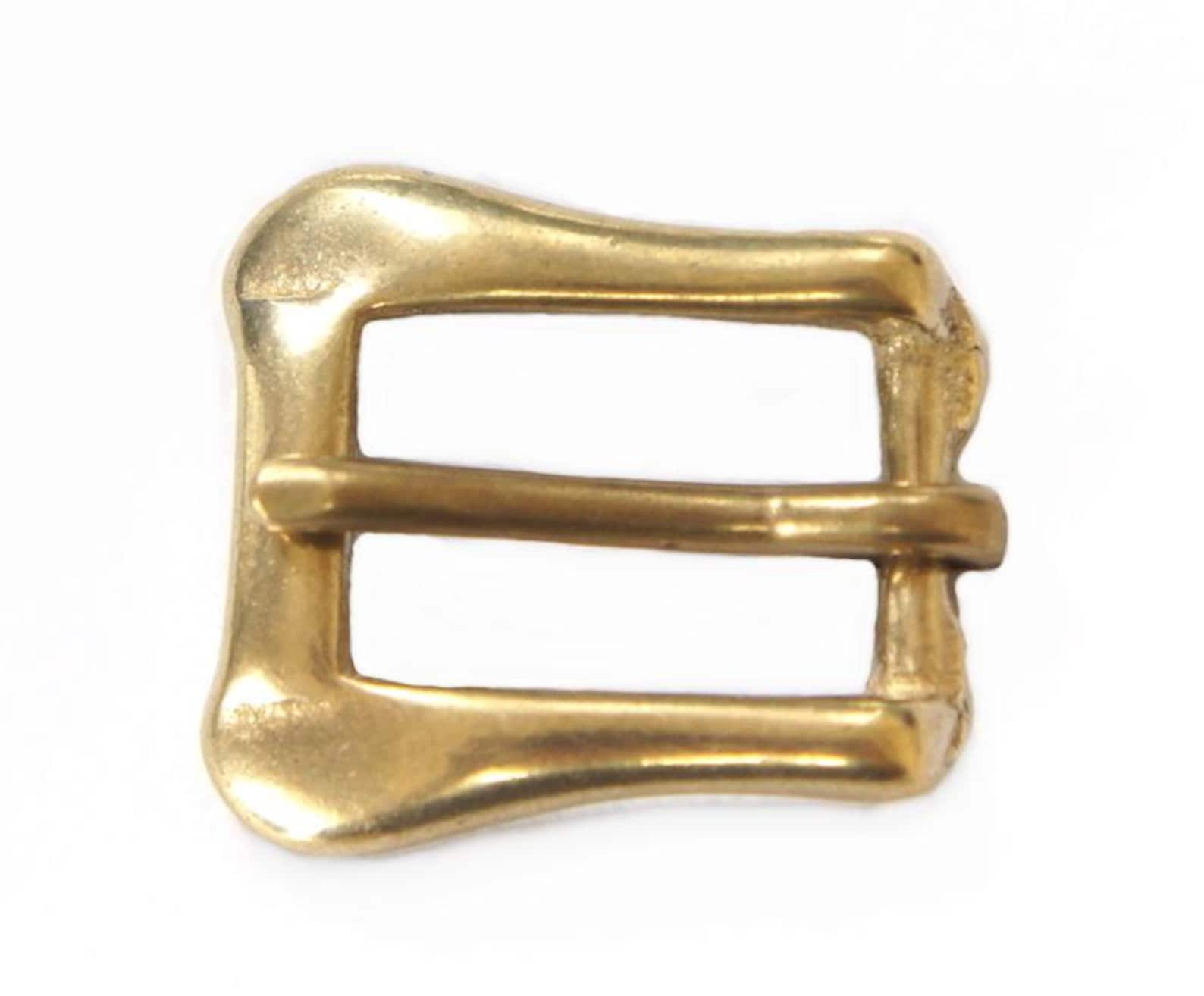 Small Mini Brass Deco Buckle Solid Custom Leather Belt 15mm Width ...