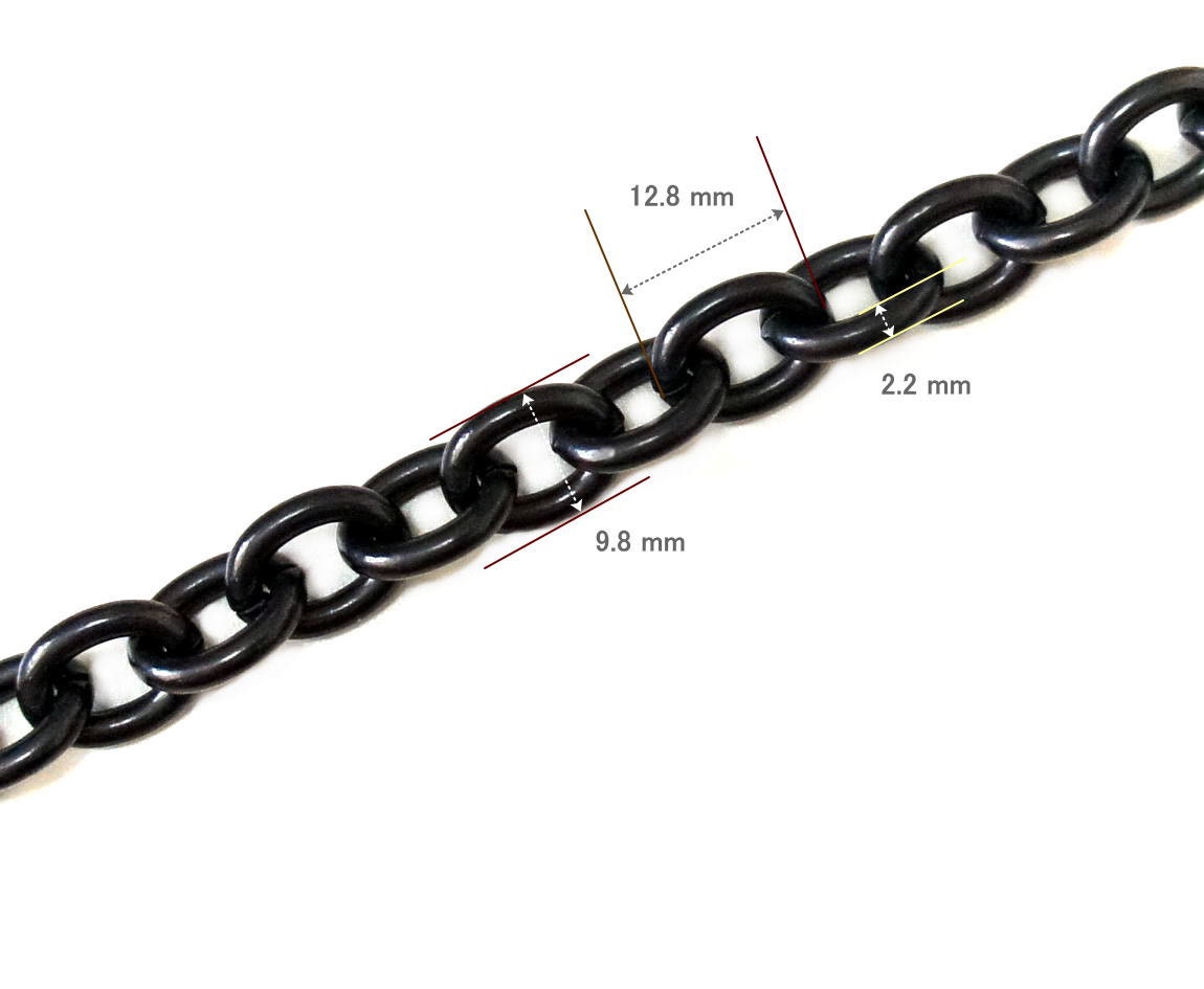 Brass Black Oval Safety Wallet Chain 35cm 40cm 45cm Made in - Etsy