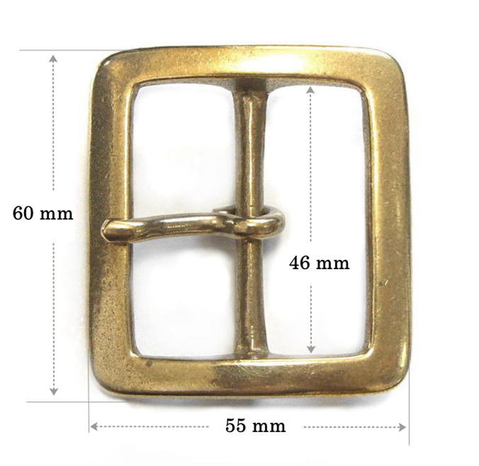 Brass Square Buckle Solid Single Double Prong Garrison | Etsy