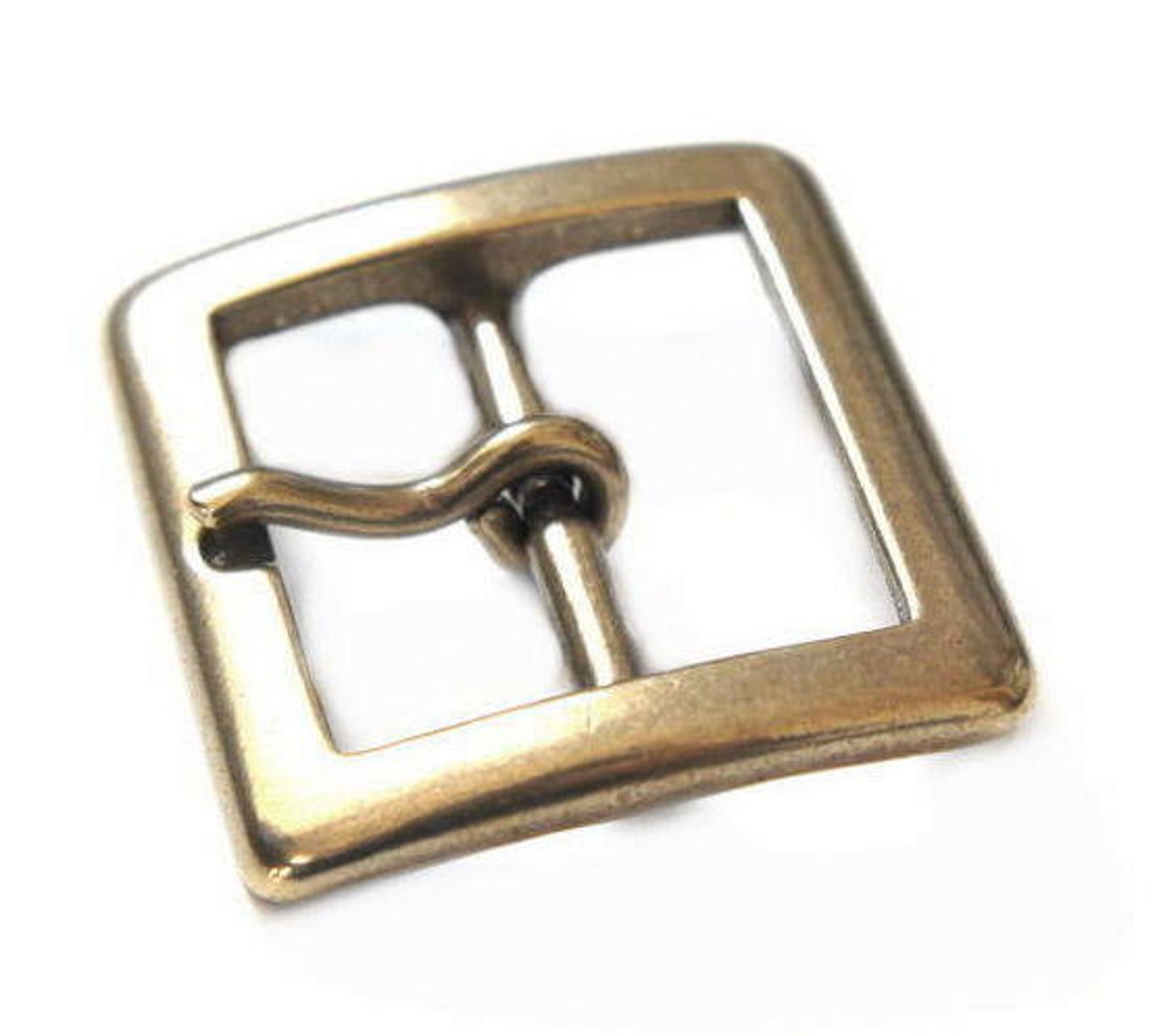 Brass Square Buckle Solid Single Double Prong Garrison Leather | Etsy