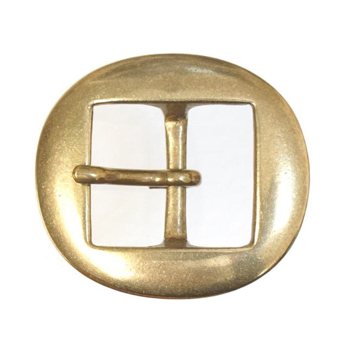 Brass Flat Oval Buckle Solid Custom Leather Belt 32mm Width - Etsy