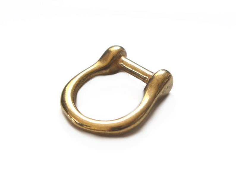 Solid Brass Horseshoe D Ring Key Chain Made in Japan Quality Leather ...