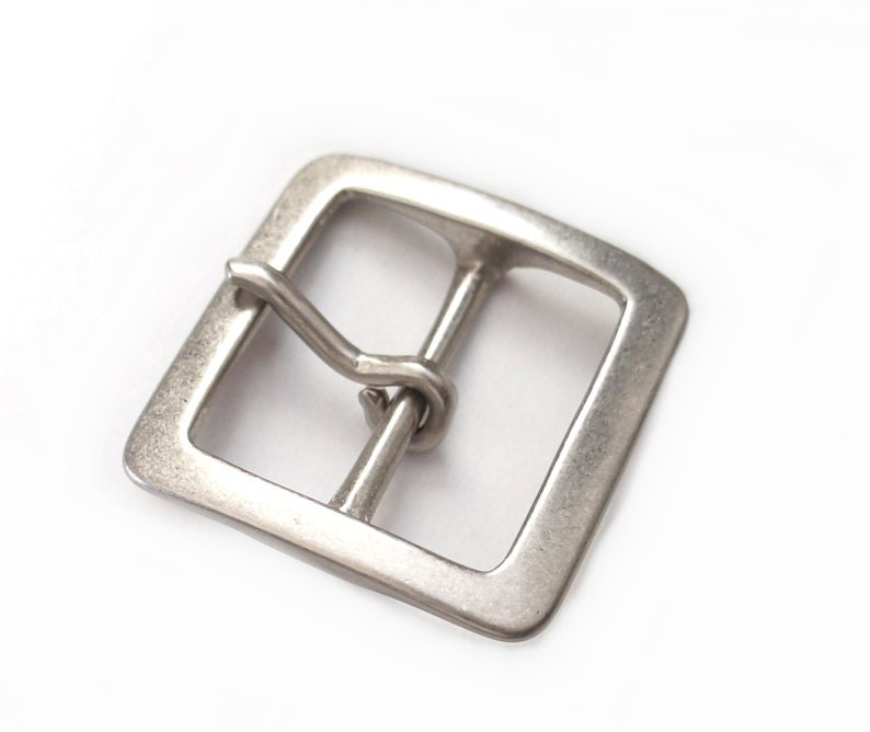 Matte Silver Brass Square Buckle Solid Single Double Prong | Etsy