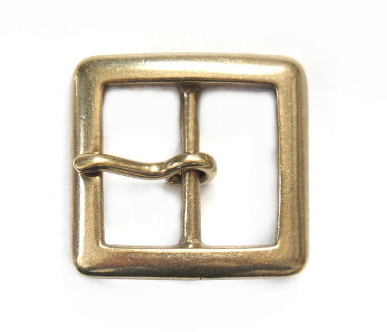Brass Square Buckle Solid Single Prong Garrison Leather Belt - Etsy