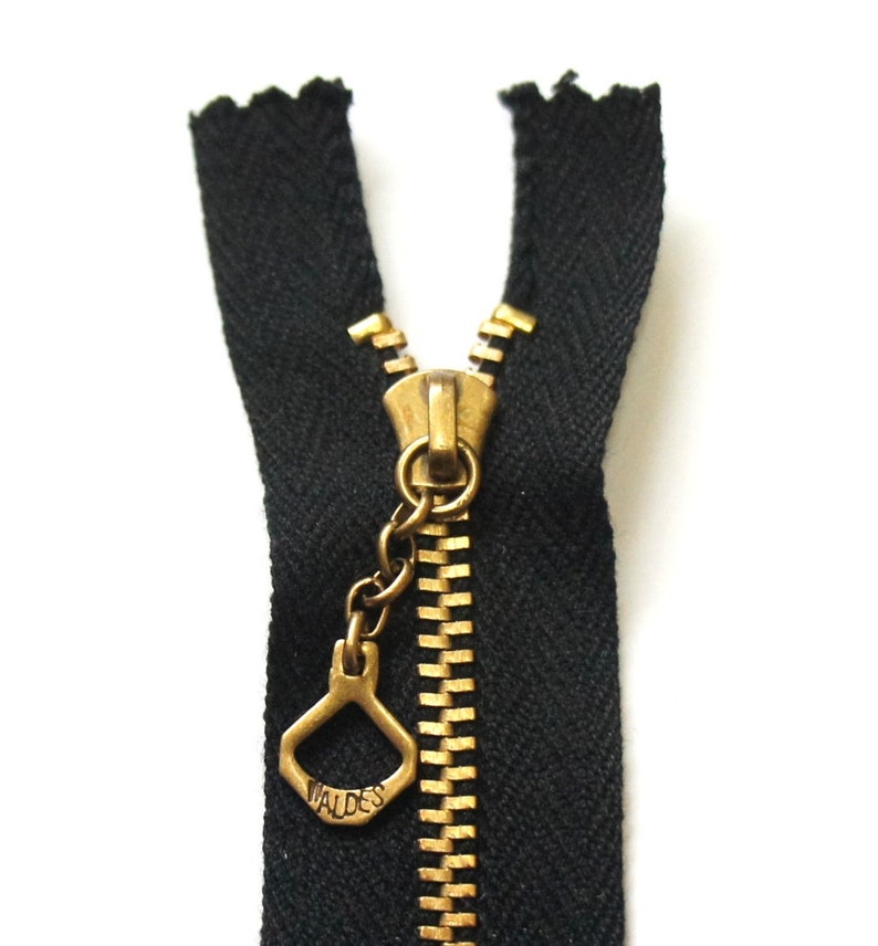 Vintage Waldes Zipper 1950s Reproduction Black Cotton X Brass - Etsy