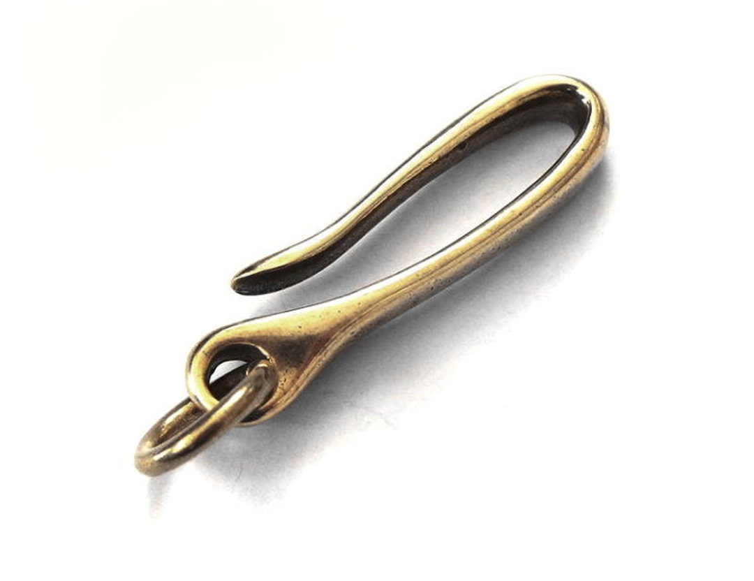 Medium Size Japanese Original Design Solid Brass Fishhook Style Key ...