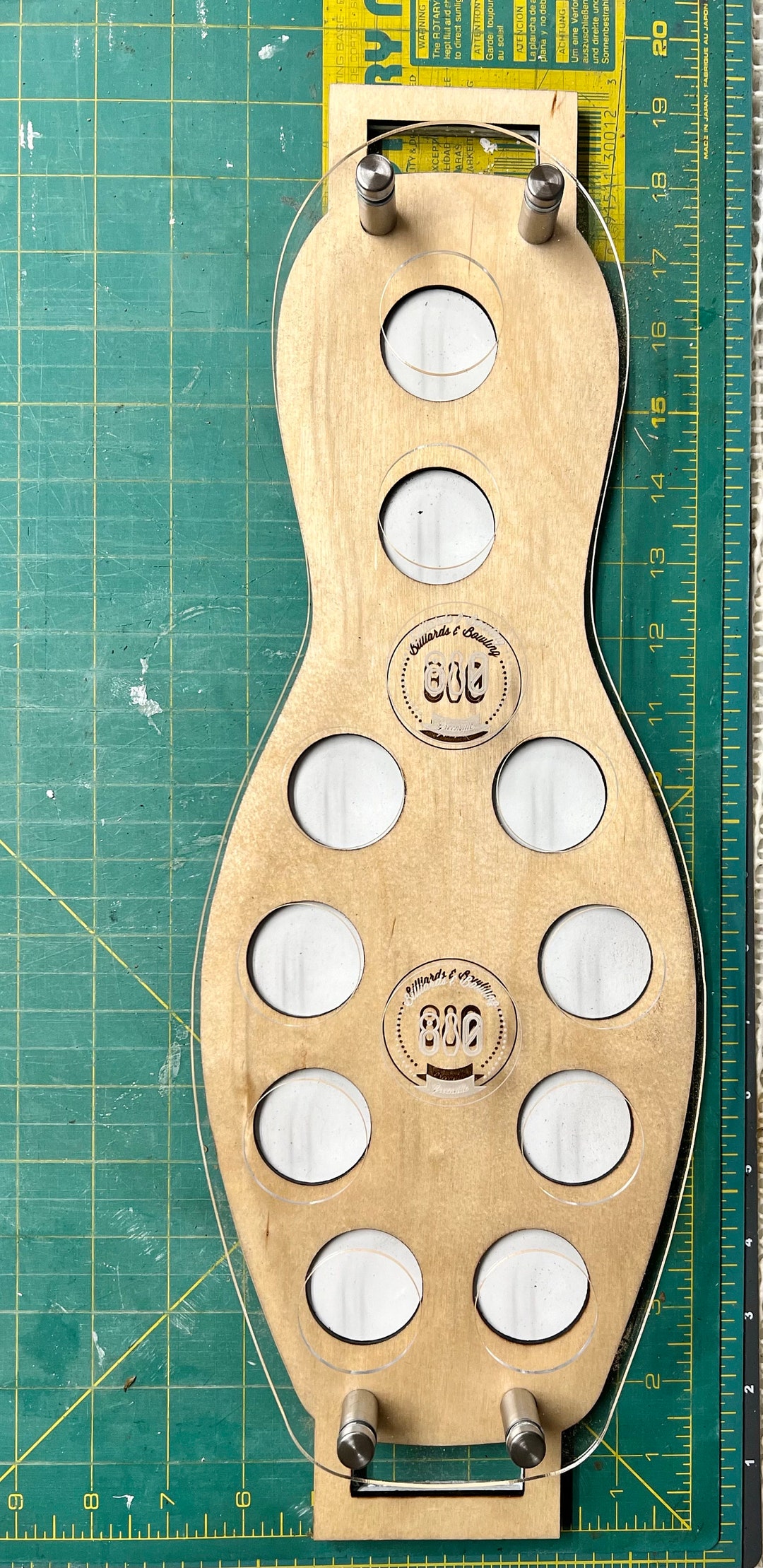 Handcrafted Wood and Acrylic Bowling Pin 10-shot Flight Tray With ...