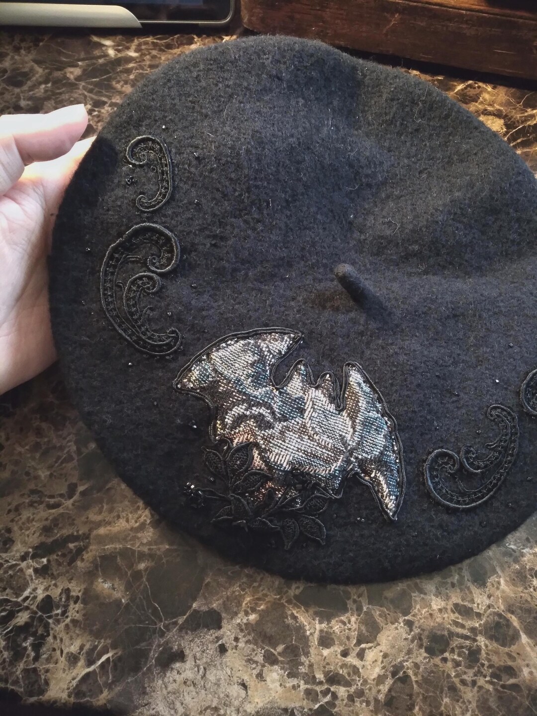Tapestry Bat Beret - Etsy