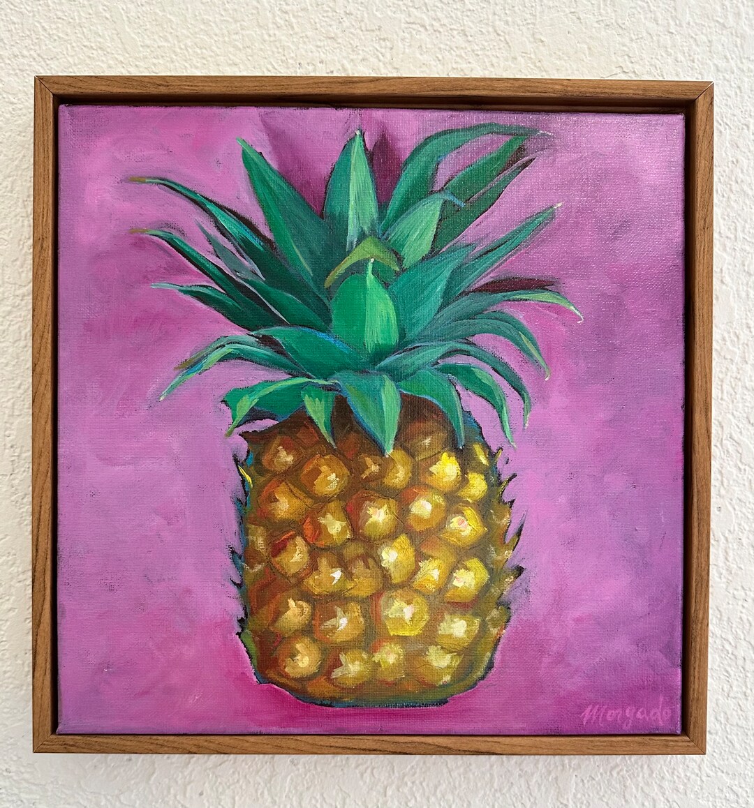 Pineapple Oil Painting L 12x12 Original Fruit Painting - Etsy