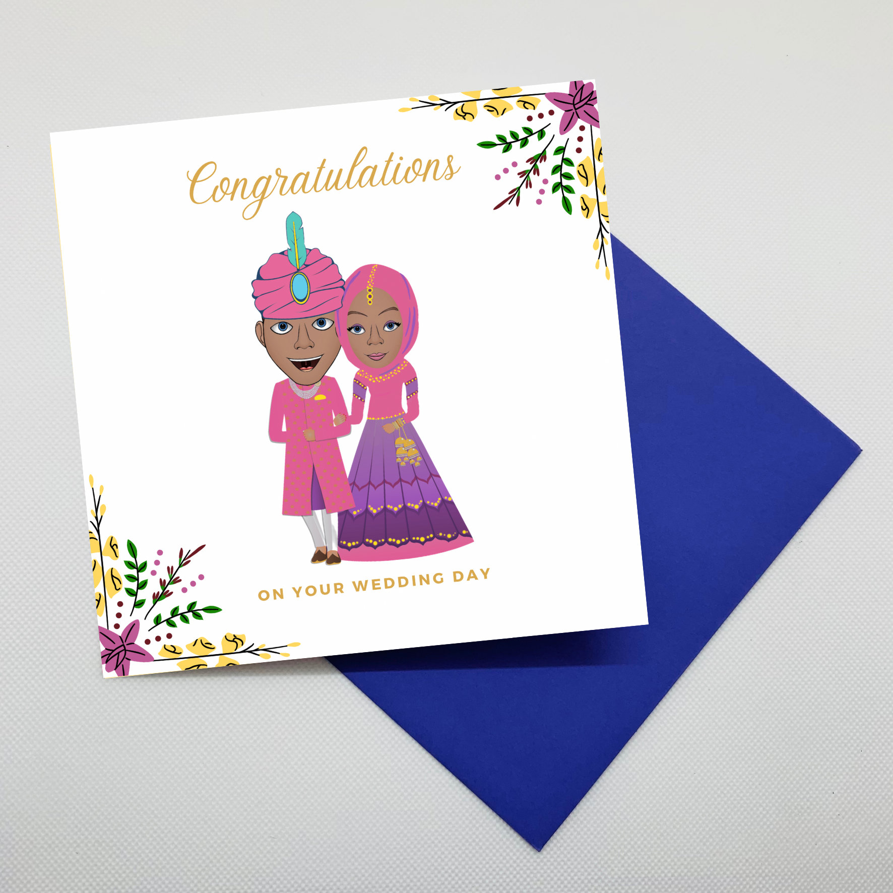 Islamic Wedding Card, Muslim Wedding, Congratulations, Wedding - Etsy