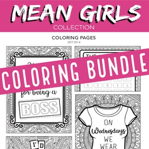 Mean Girls, COLORING BUNDLE, Broadway, Musical, Theater, Hand-drawn ...
